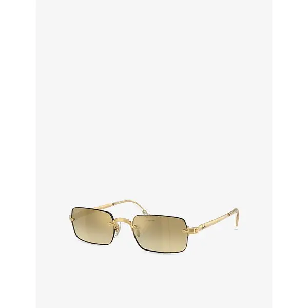 Ray-ban Rb3928 Rectangle-frame Metal Sunglasses
