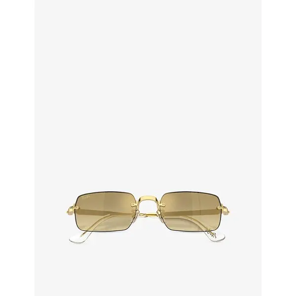 Ray-ban Rb3928 Rectangle-frame Metal Sunglasses