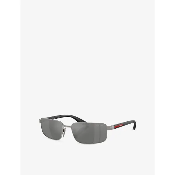 Prada Rectangular-frame Metal Sunglasses
