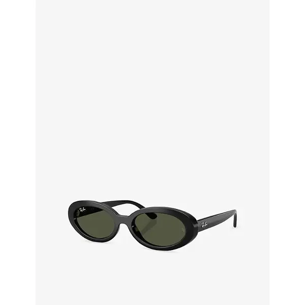 Ray-ban Rb2223 Oval-frame Acetate Sunglasses - Black