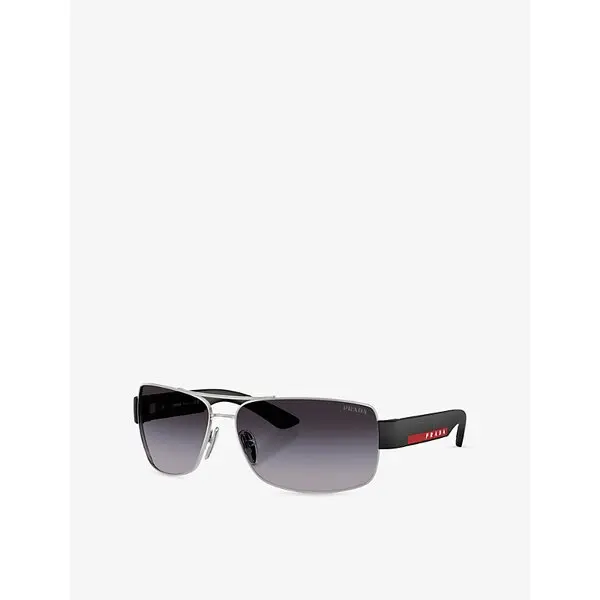 Prada Ps 50zs Rectangular-frame Metal Sunglasses