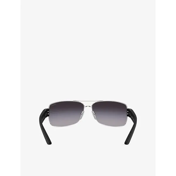 Prada Ps 50zs Rectangular-frame Metal Sunglasses