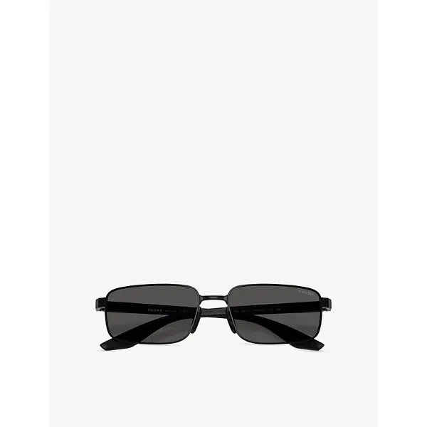 Prada Rectangular Metal Sunglasses