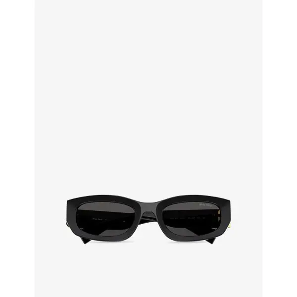Miu Miu Rectangular-frame Acetate Sunglasses - Black