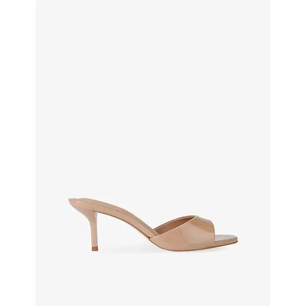 Steve Madden Kendrick Patent Leather Heeled Mules - Camel