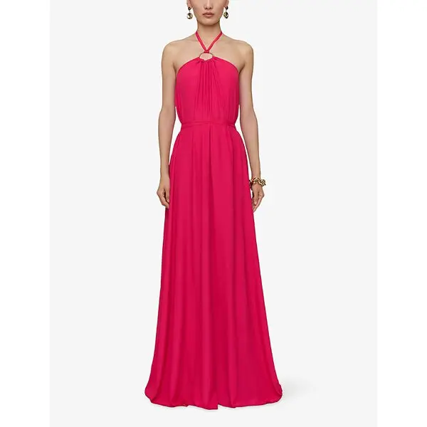 JOSEPH Halterneck Crepe Maxi Dress