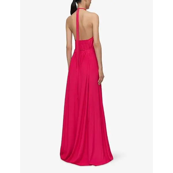 JOSEPH Halterneck Crepe Maxi Dress