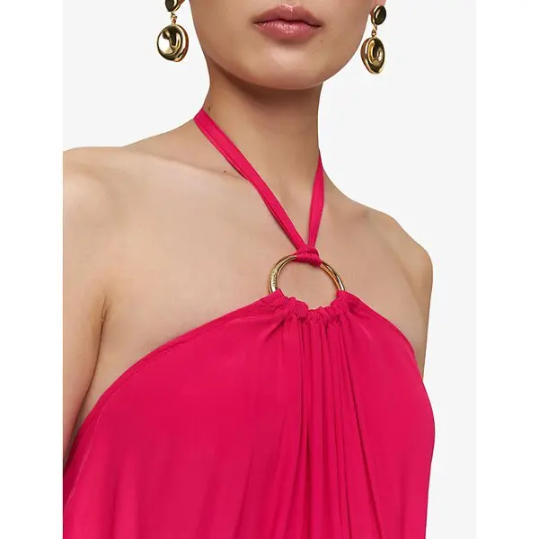 JOSEPH Halterneck Crepe Maxi Dress