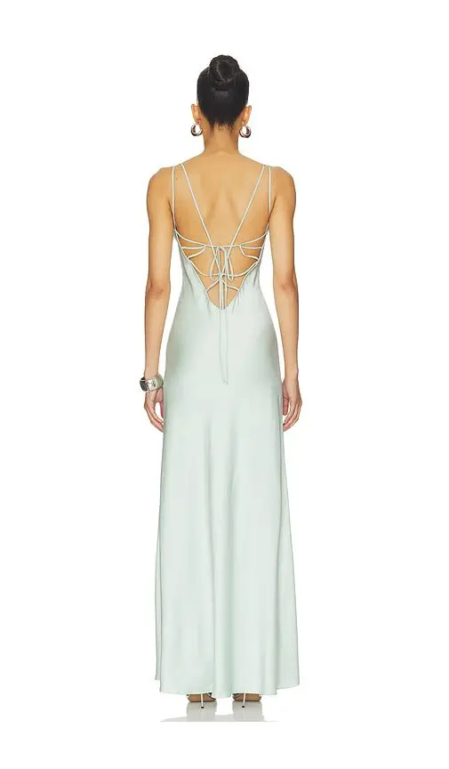 Anna October Akari Satin Maxi Dress - Mint