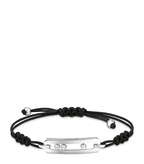 Messika Move Classique Diamond And White Gold Cord Bracelet - Silver