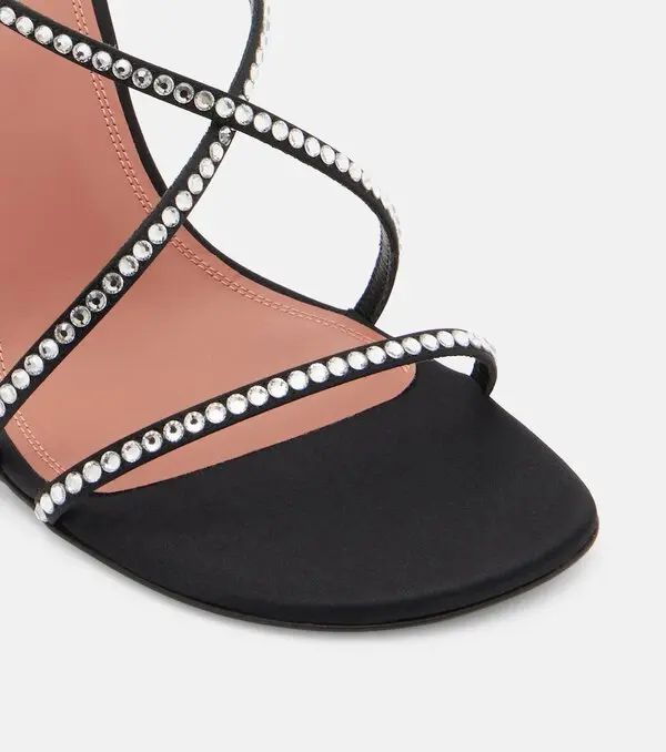 Amina Muaddi Sally Crystal-embellished Satin Sandals