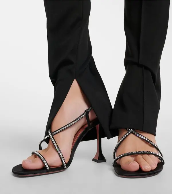 Amina Muaddi Sally Crystal-embellished Satin Sandals