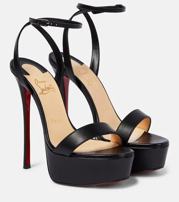 CHRISTIAN LOUBOUTIN Loubi Queen Alta 150 Leather Platform Sandals