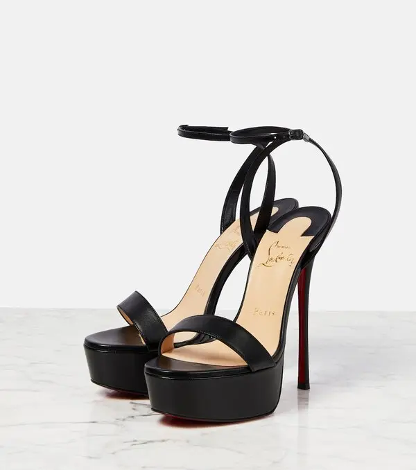 CHRISTIAN LOUBOUTIN Loubi Queen Alta 150 Leather Platform Sandals