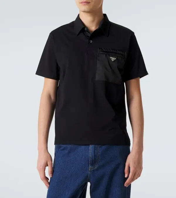 Prada Re-nylon-trimmed Cotton-blend Polo Shirt