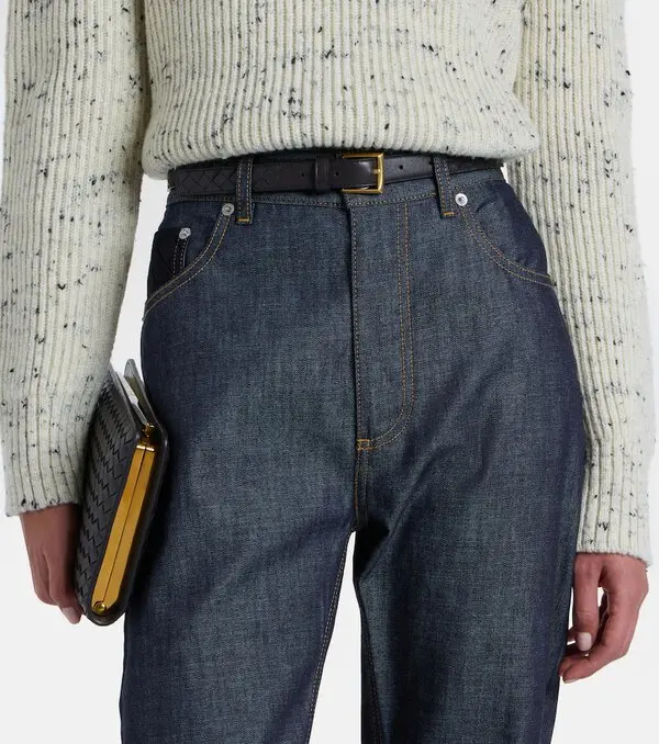 Bottega Veneta Intrecciato Leather Belt - Brown