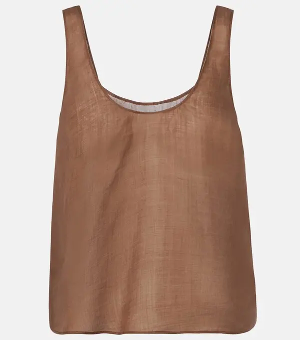 LESET Niko Ramie Tank Top - Brown