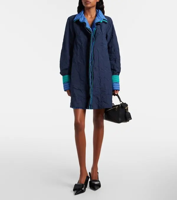 Loewe Striped Technical Cotton-blend Shirt Dress - Blue