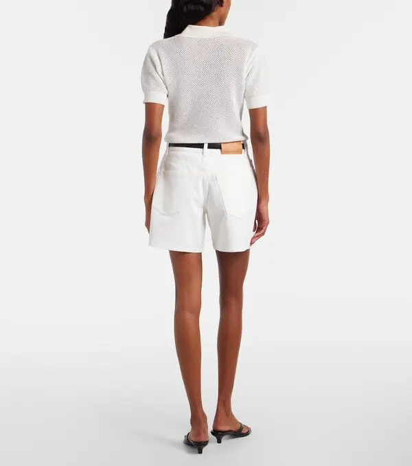 Stella McCartney Cotton Denim Shorts With Detachable Chain Detail