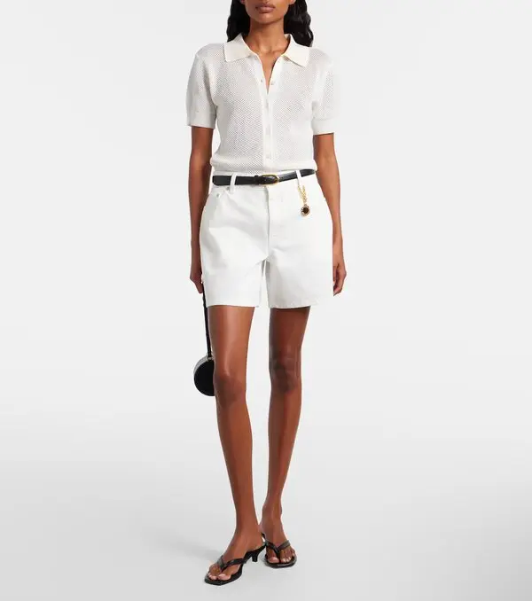 Stella McCartney Cotton Denim Shorts With Detachable Chain Detail