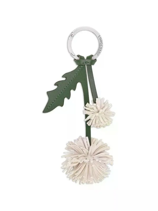 Longchamp Dandelion-motif Keyring - Silver