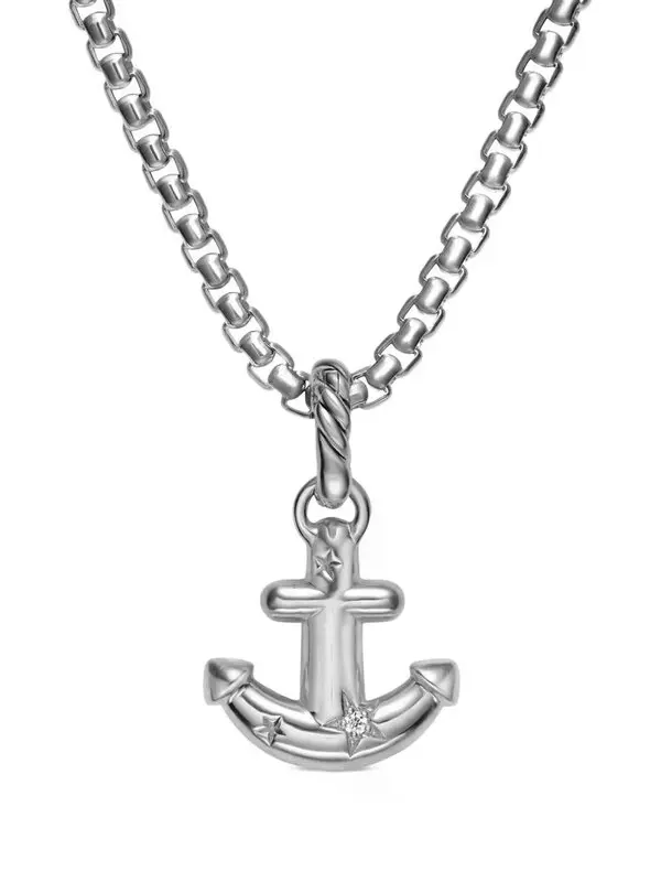 David Yurman Anchor Amulet In Sterling With Pave-set Diamonds