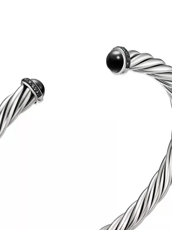 David Yurman Cable Cuff Bracelet With Black Onyx And Black Diamonds