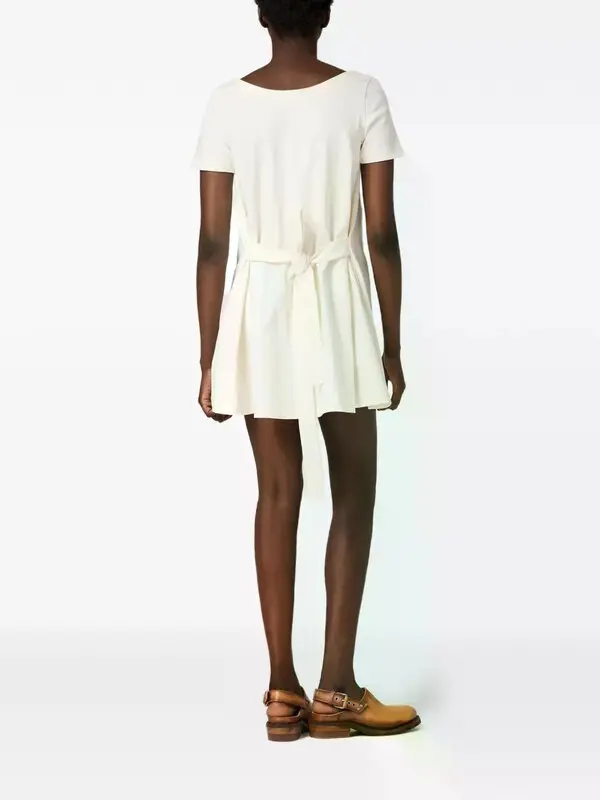 Miu Miu Jersey Mini Dress With Bow Detail