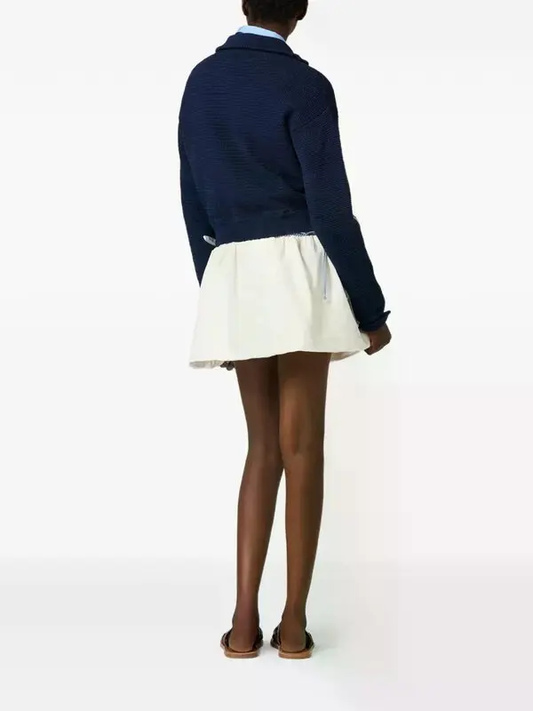 Miu Miu Cotton Crochet Cardigan With Contrast Trim