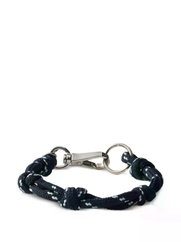 Prada Cord Bracelet With Enameled Triangle Logo - Blue