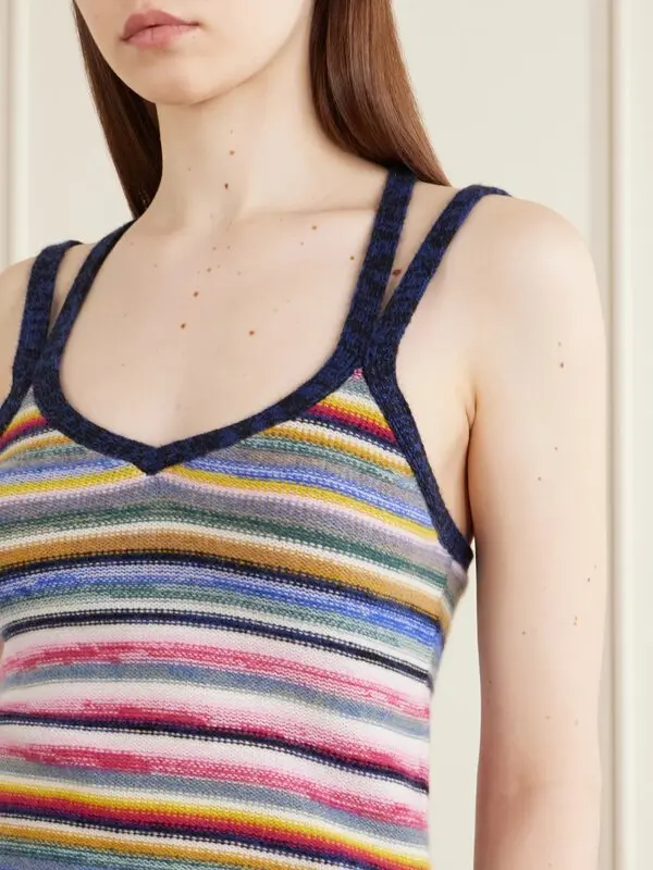 Suzie Kondi Toula' Striped Cashmere Tank Top