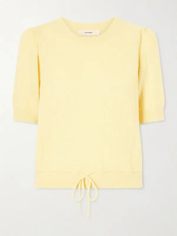 FRAME Charm Knitted Cashmere Sweater - Yellow