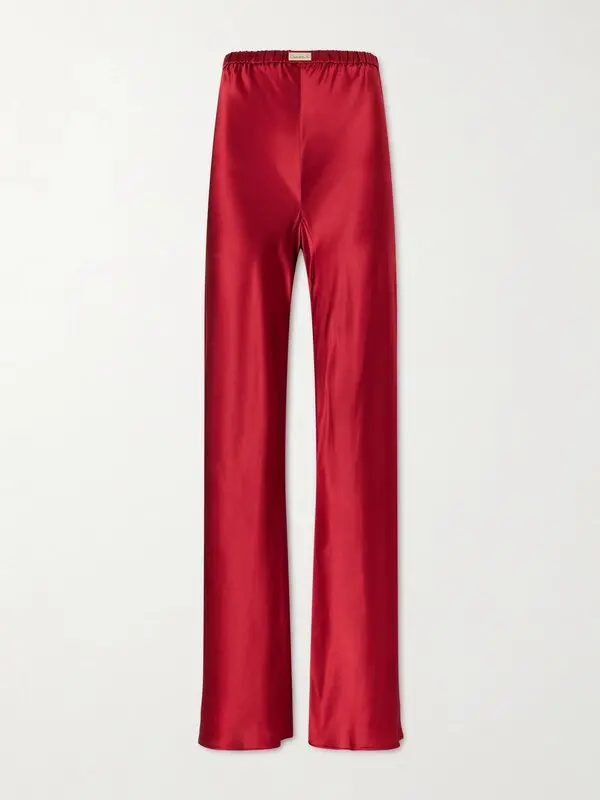 Comme Si Silk-bias Pants - Red