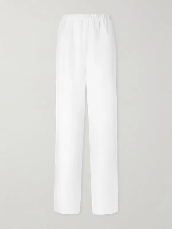 ANINE BING Roslyn Woven Wide-leg Trousers - Neutrals
