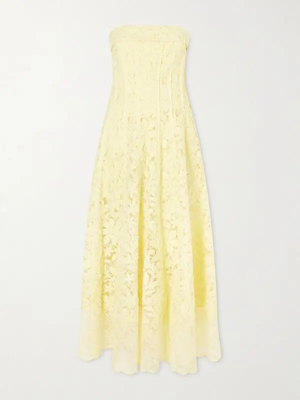 Simkhai Imogen Cotton Lace Midi Dress - Yellow