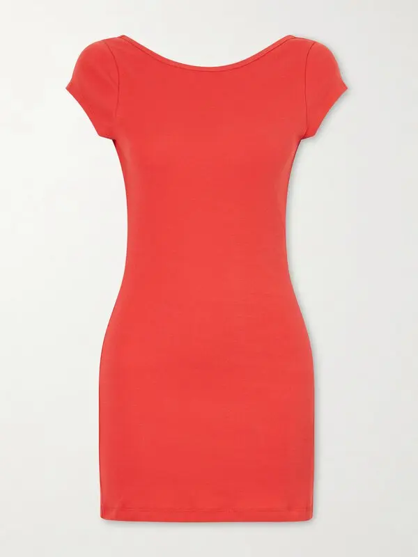 Matteau Open-back Cotton-jersey Mini Dress - Red