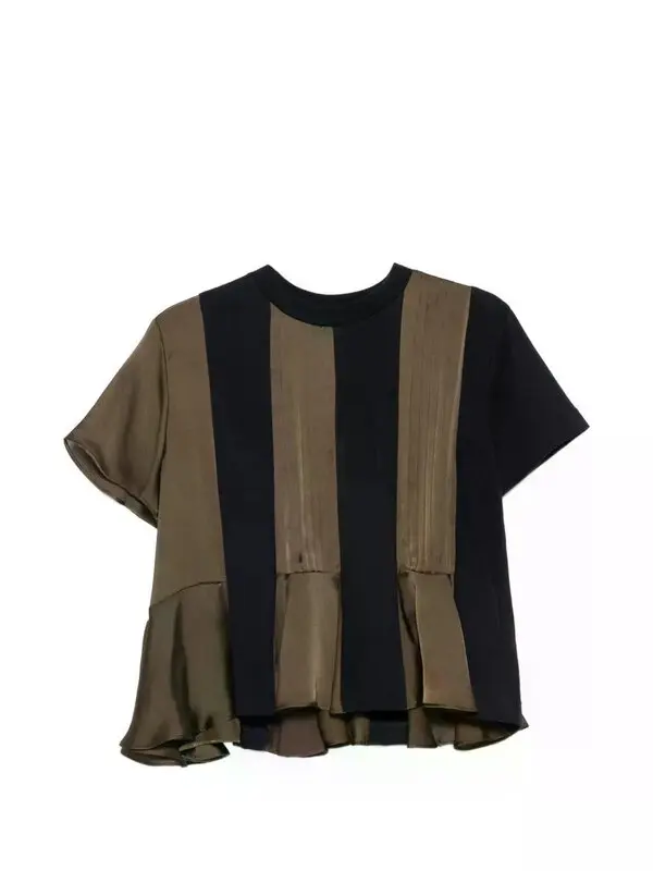 Sacai Short-sleeve T-shirt With Pleated Panels - Blue
