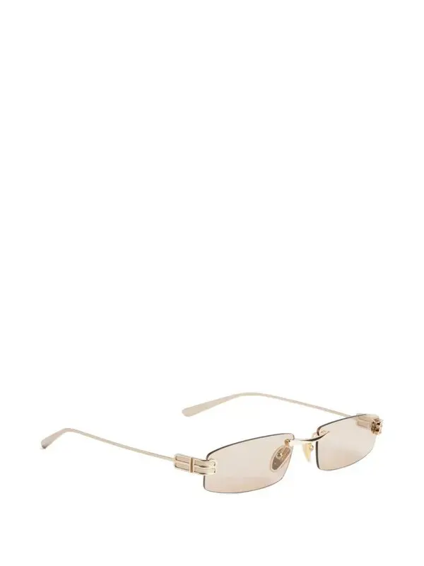 Balenciaga Gossip Rectangle-frame Sunglasses - Gold