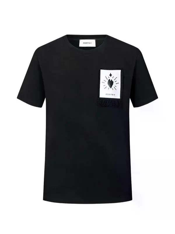 PORTS V Heart-patch Frayed T-shirt