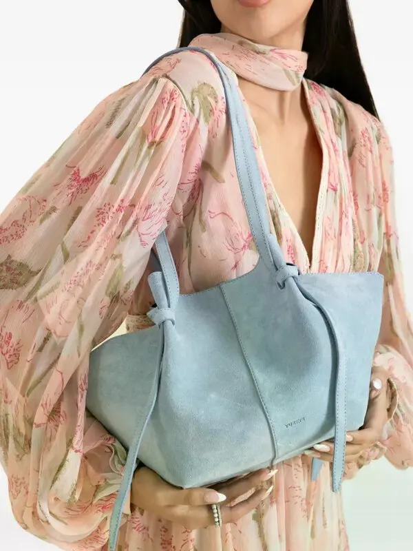 Yuzefi Mochi Suede Shoulder Bag - Blue