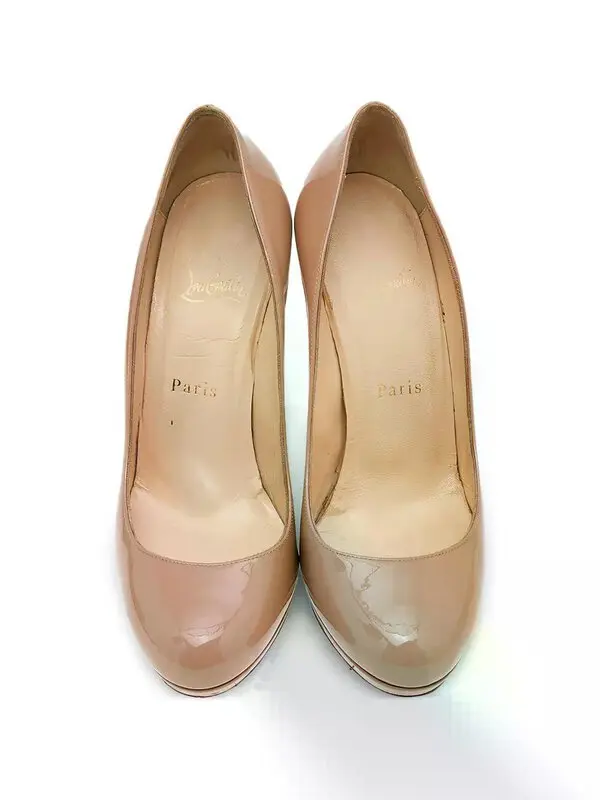 CHRISTIAN LOUBOUTIN Patent Leather Round Toe Pumps