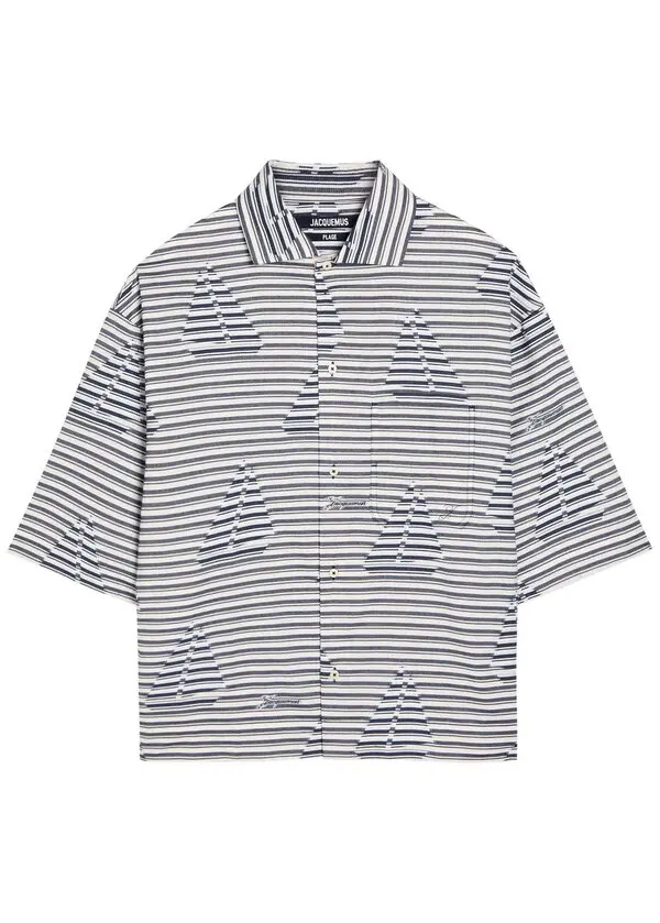 Jacquemus La Chemise Plage Striped Jacquard Cotton Shirt