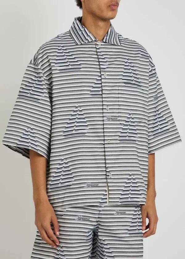 Jacquemus La Chemise Plage Striped Jacquard Cotton Shirt