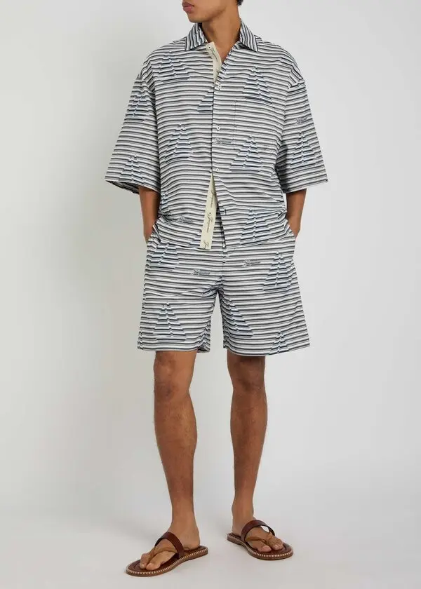 Jacquemus La Chemise Plage Striped Jacquard Cotton Shirt