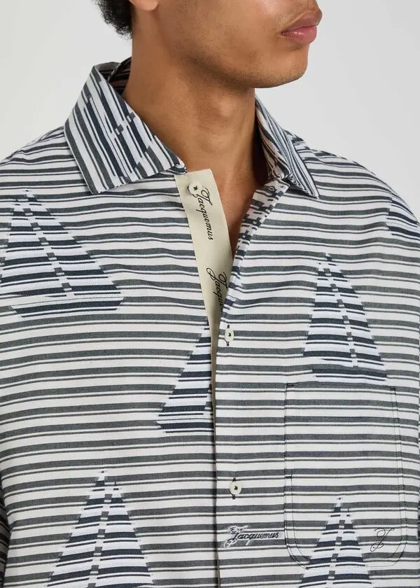 Jacquemus La Chemise Plage Striped Jacquard Cotton Shirt