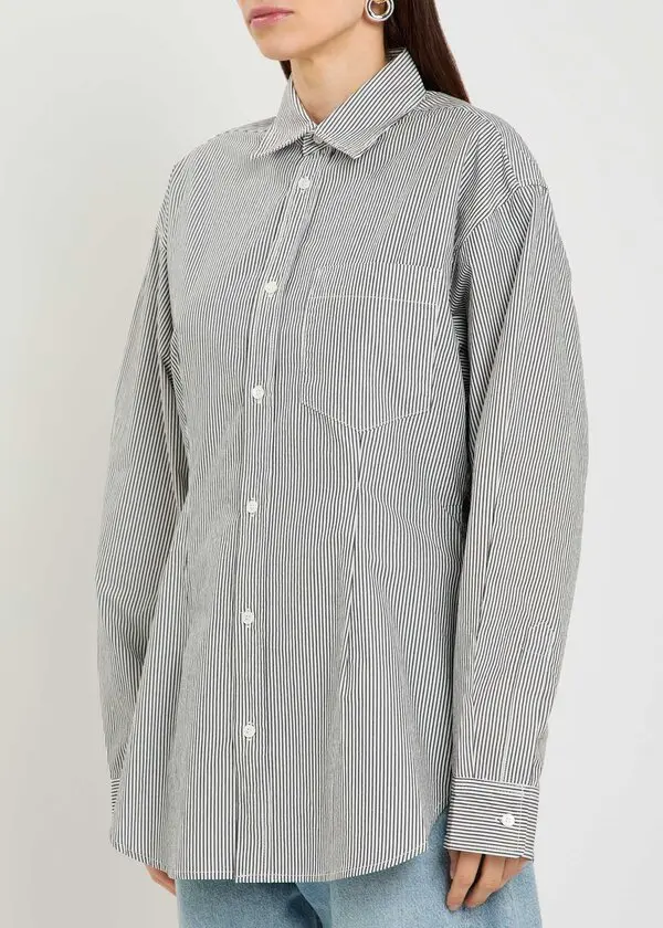 AGOLDE Striped Cotton-poplin Shirt