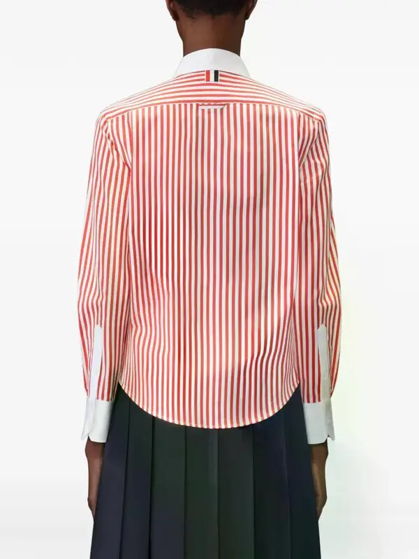 Thom Browne University Stripe Lobster Appliqué Shirt