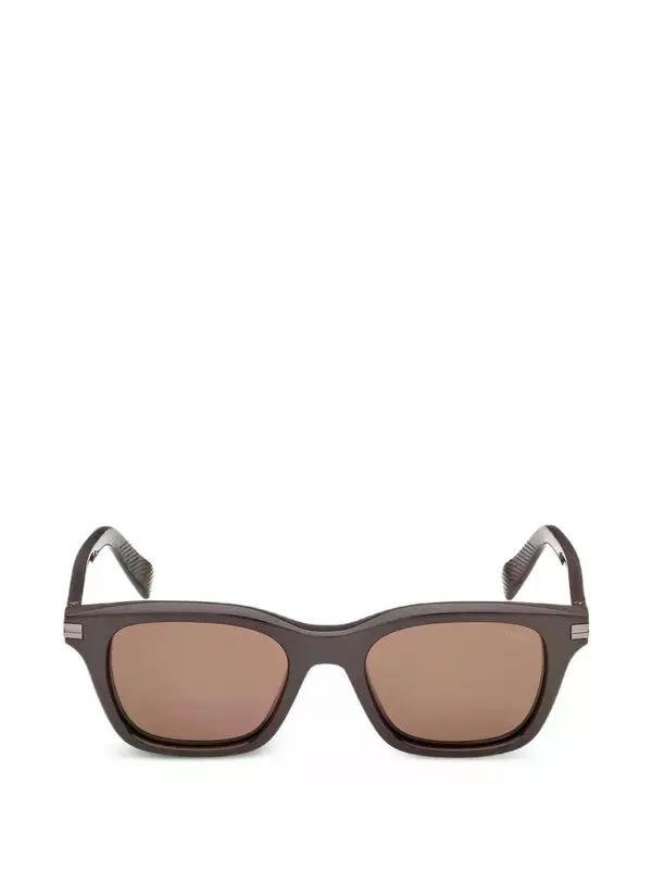 Zegna Square Frame Sunglasses - Brown