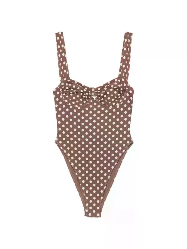 MONTCE Vivian Bella Polka Dot One Piece Swimsuit - Brown