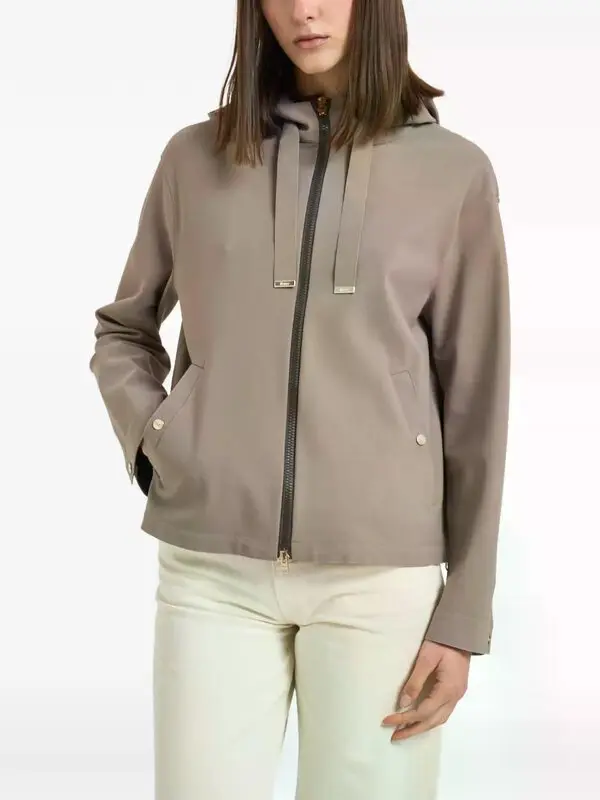 Herno Zip-up Hooded Jacket - Brown